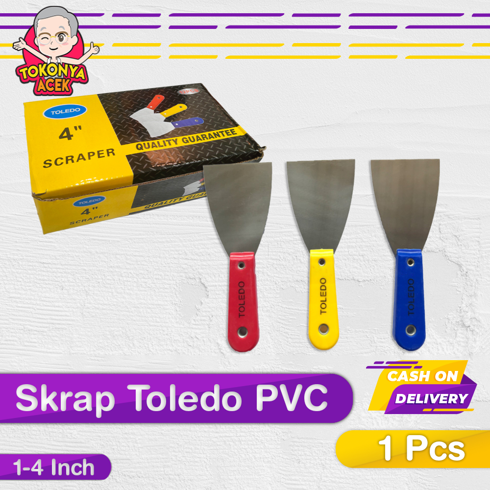 Jual Kape Besi Gagang Pvc Warna / Scraper Dinding 1-4 Inch - Kerokan ...