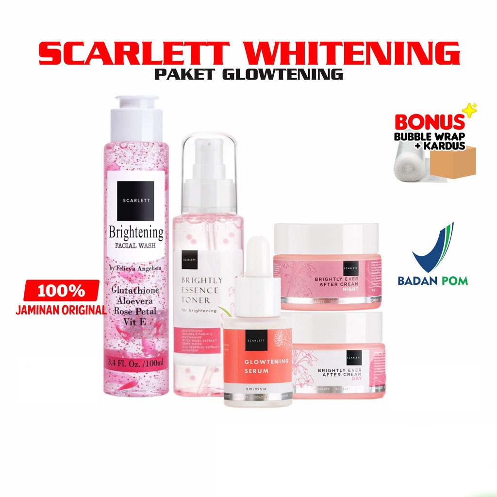 Jual Scarlet Whitening Original Scarlett Glowtening Series Paket ...