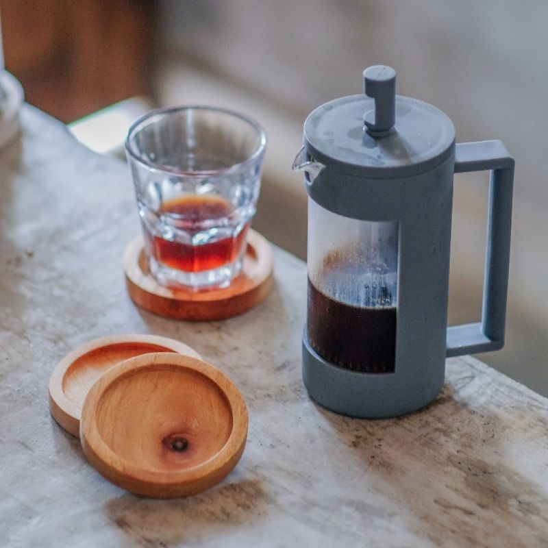 Jual COASTER KAYU 8CM // TATAKAN KAYU BULAT 8CM // TATAKAN MINUMAN ...