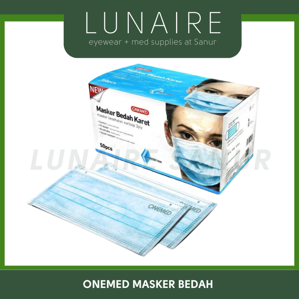 Jual Masker Bedah 3ply Earloop Surgical Mask Biru Kawat Hidung Lunaire ...