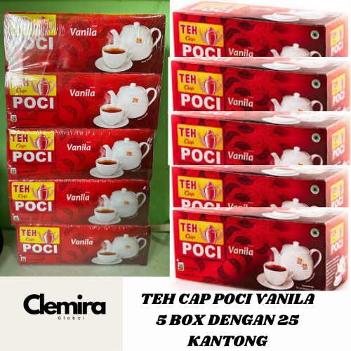 Jual TEH CAP POCI RASA VANILA 5 BOX DENGAN ISI 25 KANTONG PER BOX ...