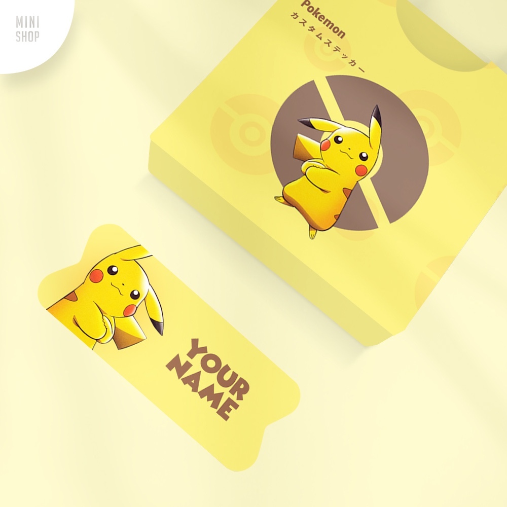 Jual Stiker Nama Custom Waterproof Pokemon Pikachu | Shopee Indonesia