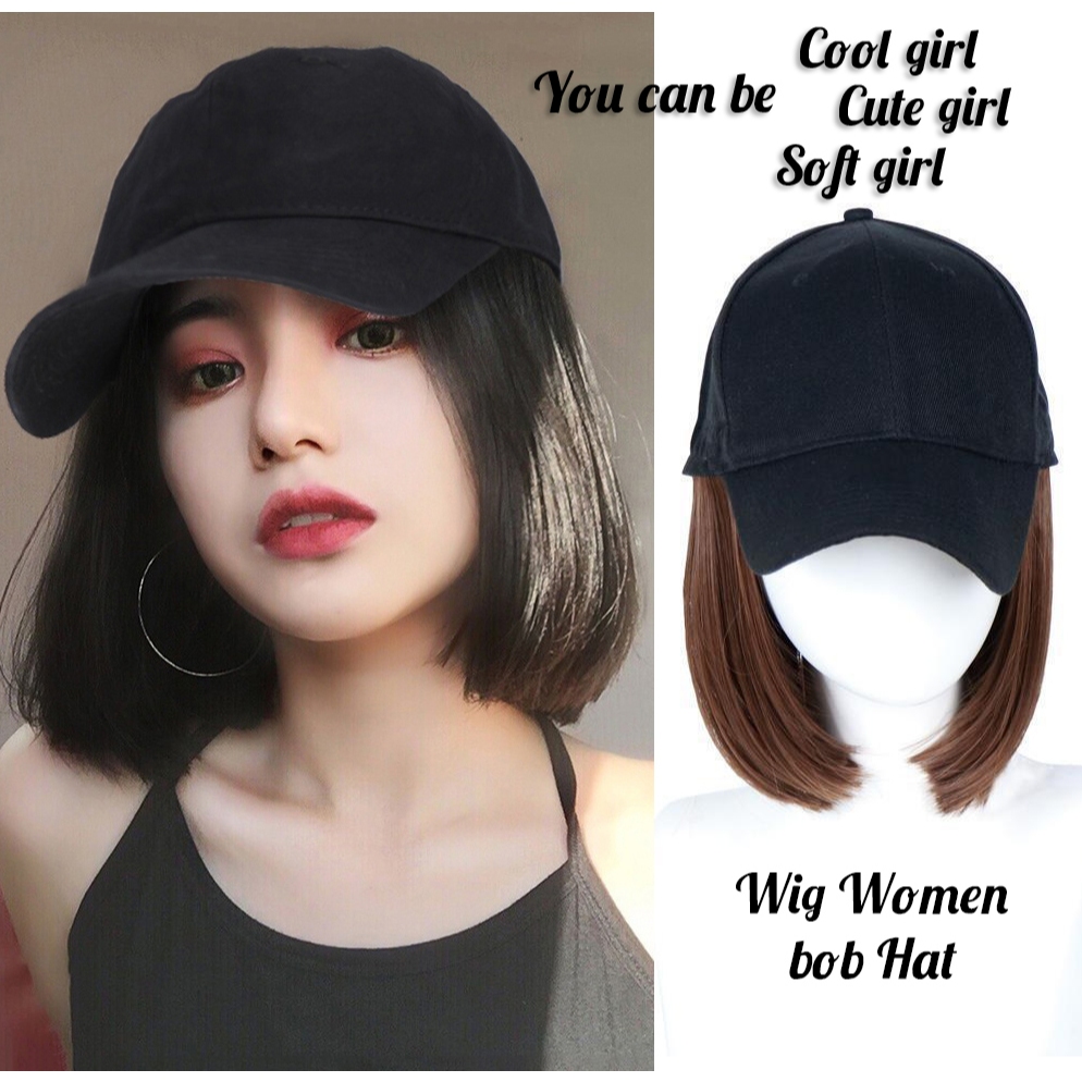 Jual Wig Bob Hat Rambut Palsu Wanita Short Hair Wig Pendek Model Bob ...