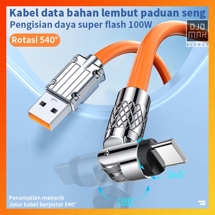 Jual DJDMax Kabel Data Putar 180°+ 360 Fast Charging 120 Watt Type C ...