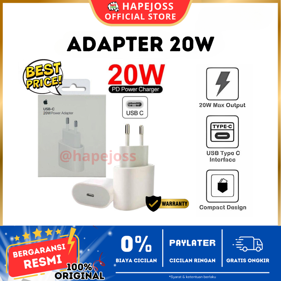 Jual Adapter charger Apple Iphone type C 20watt Original | Shopee Indonesia