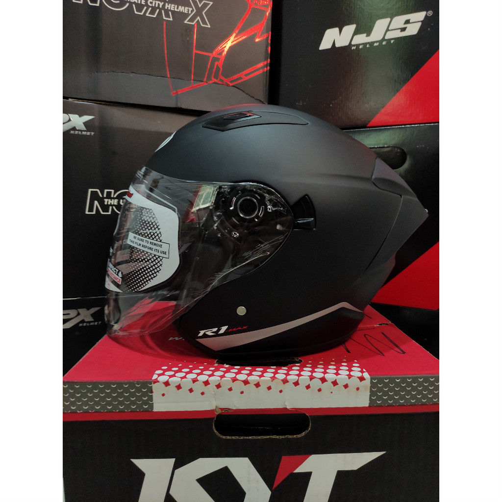 Jual HELM NHK R1 MAX WARNA BLACK DOFF UKURAN L | Shopee Indonesia
