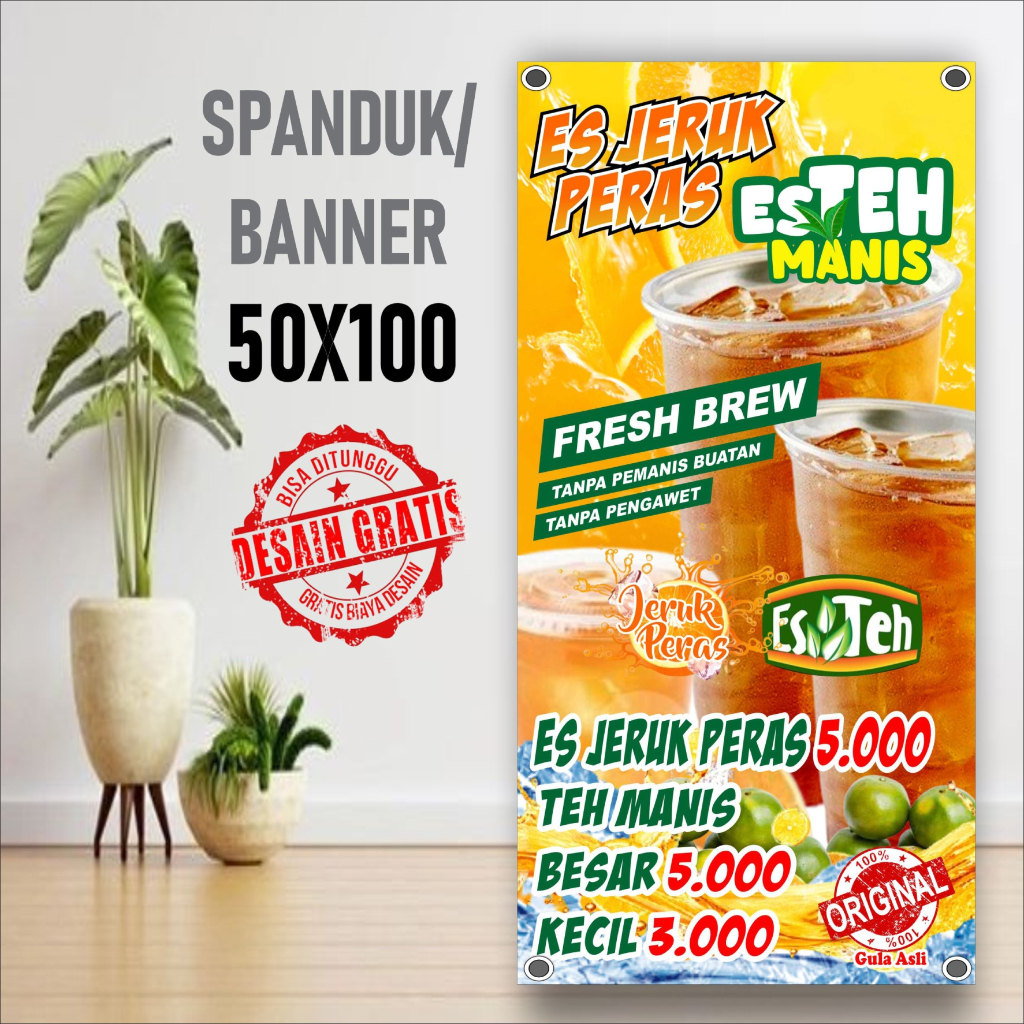 Jual Cetak Banner Cetak Spanduk Es Jeruk Peras & Es Teh Manis Ukuran ...