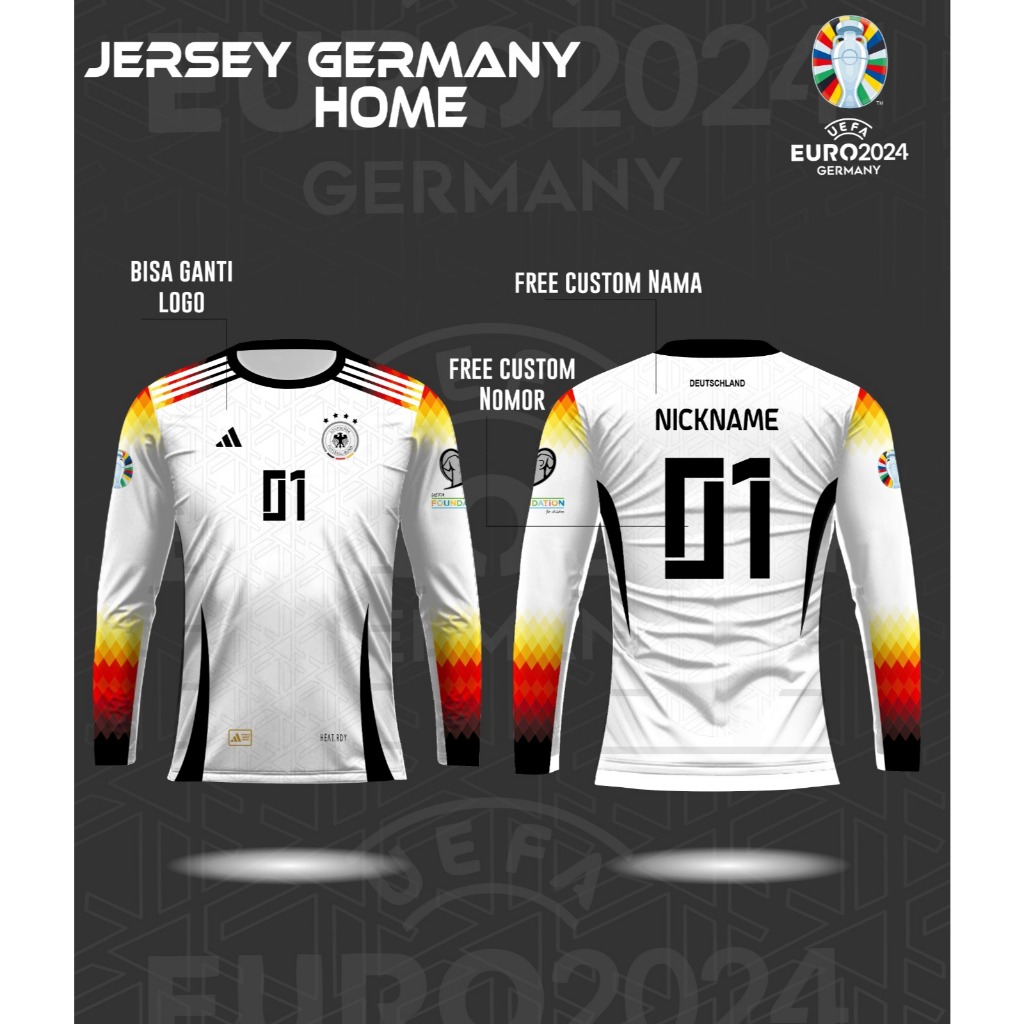Jual Baju bola jerman piala eropa 2024 kaos jersey timnas jerman lengan panjang | Shopee Indonesia