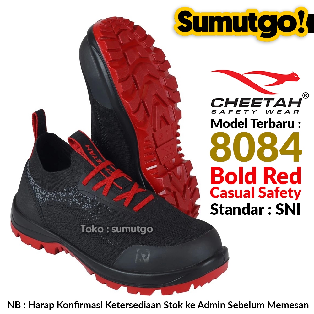 Jual Sepatu Safety Casual Sporty Keren Cheetah 8084 Merah Bold Red ...