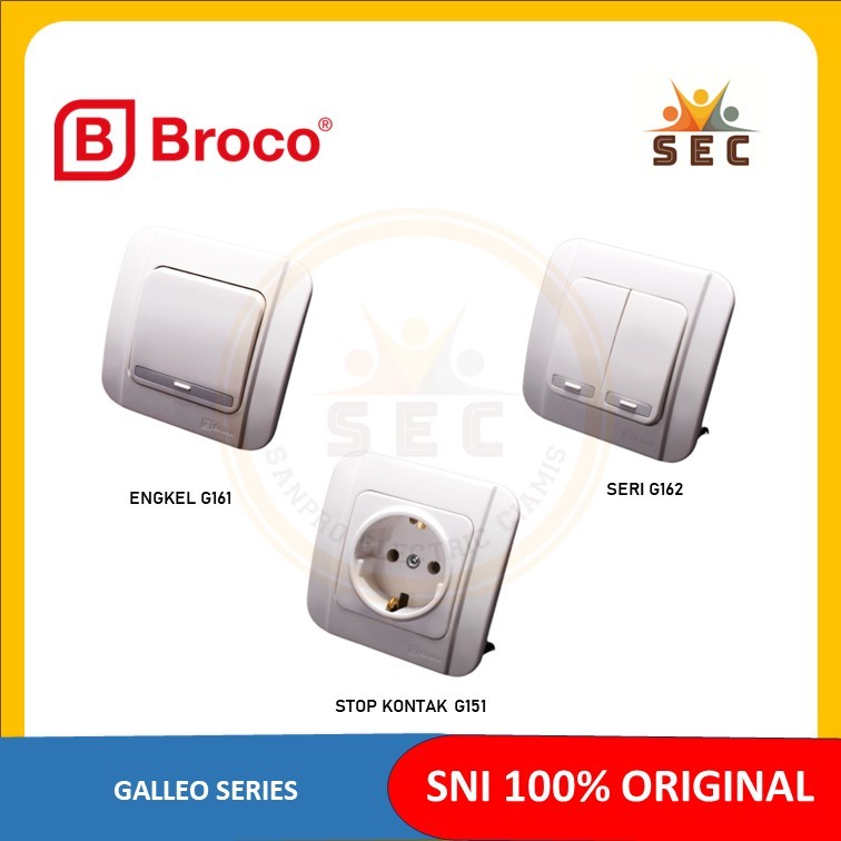 Jual SAKLAR STOP KONTAK BROCO GALLEO IB SNOW WHITE PUTIH ASLI ORIGINAL ...