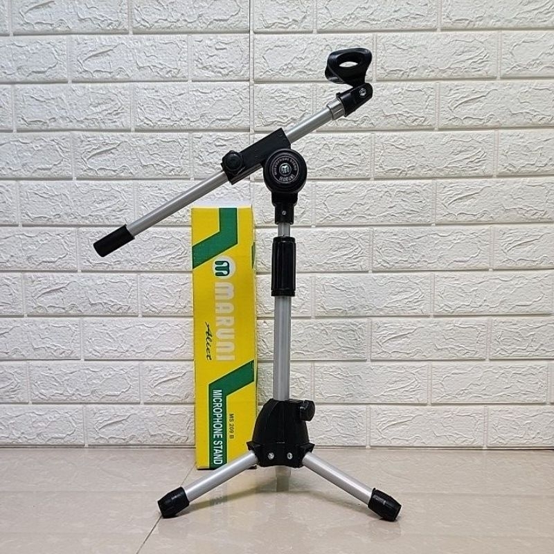 Jual Stand Mic Pendek Maruni Coating Silver +Holder | Shopee Indonesia