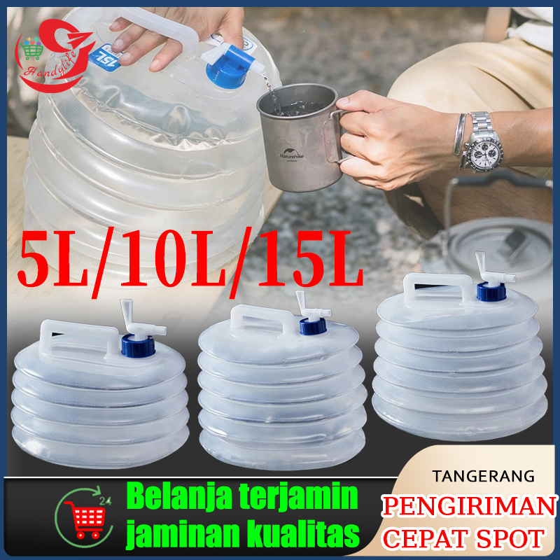 Jual Kantong Air Jerigen Lipat Kran / Foldable Portable Water Container ...