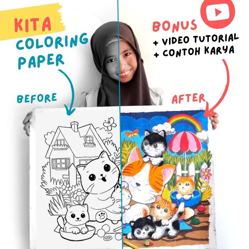 Jual Kertas Mewarnai anak Jumbo FREE STICKER KUROMI/Giant Paper Sheet ...