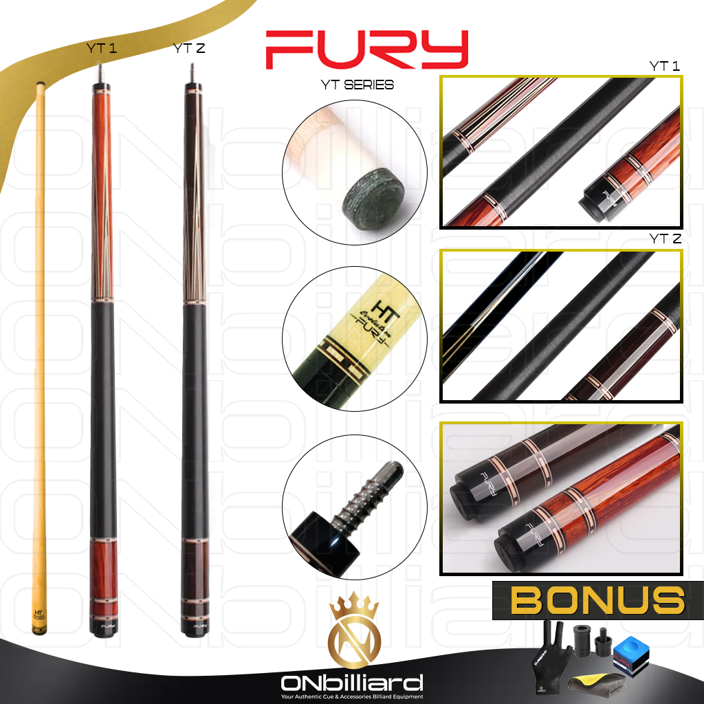 Jual Fury YT Series Cue Stick Billiard Play Low Deflection Stik Biliar ...