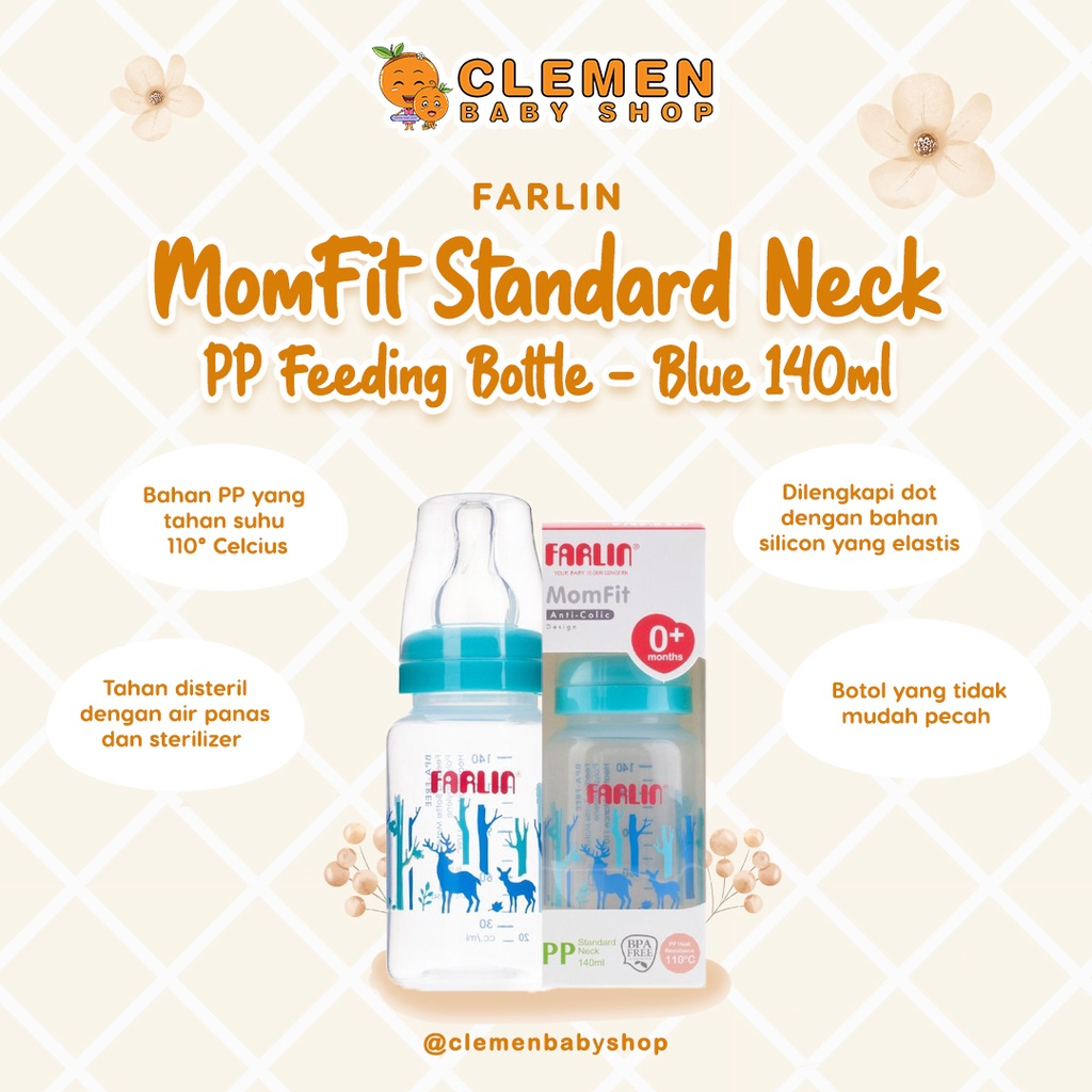Jual Farlin MomFit PP Standard Neck Feeding Bottle 140ml 240ml | Shopee Indonesia