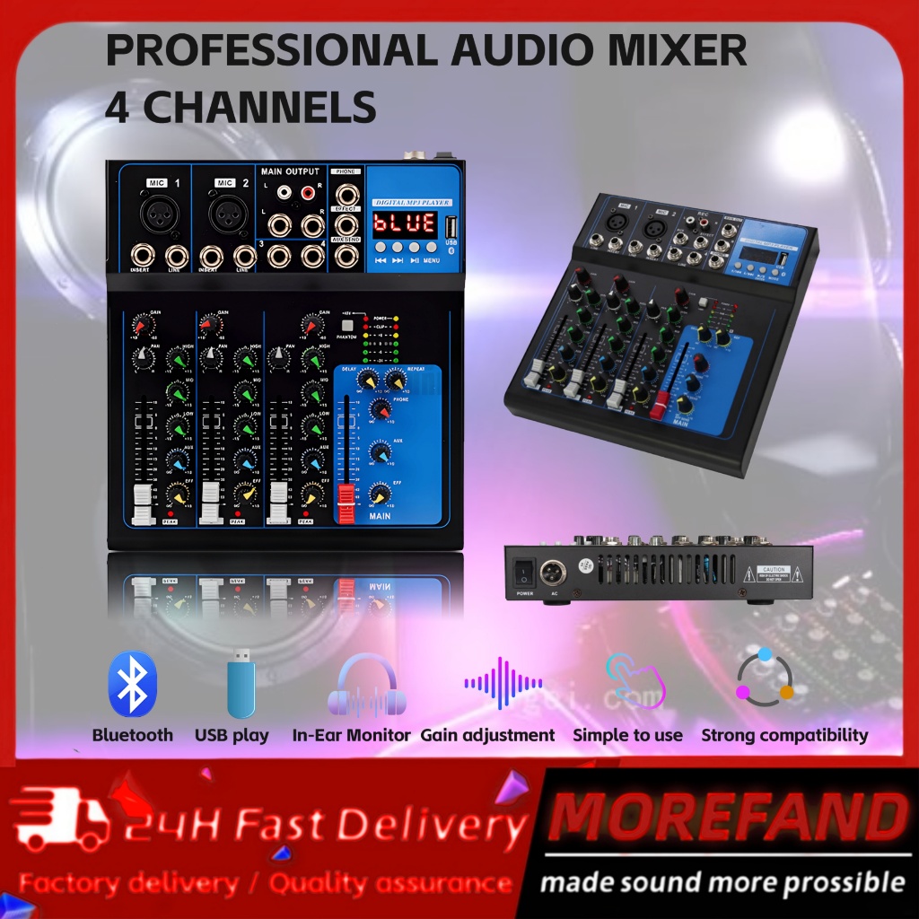 Jual MOREFAND AUDIO MIXER mixer profesional 4-channe MG04BT mixer Penguat sinyal USB Penguat KTV ...