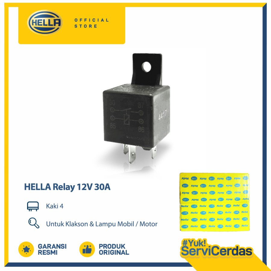 Jual Relay Hella 12V 30A Kaki 4 (per DUS) | Shopee Indonesia