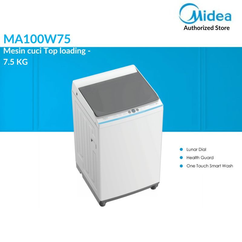 Jual Midea Top Load Washing Machine 7.5kg - MA100W75 - One Touch Smart ...