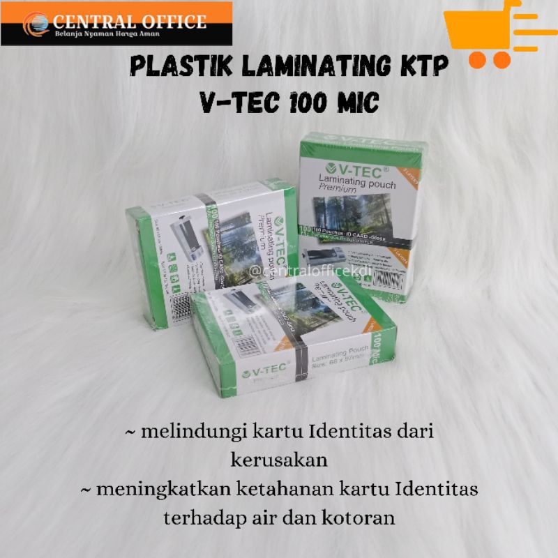 Jual Plastik Laminating KTP V-tec/Plastik Laminating KTP 100 mic ...