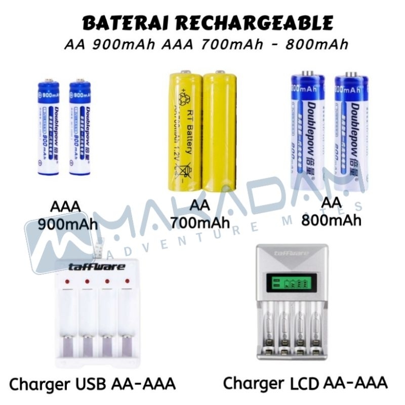 Jual baterai rechargeable casan charger battery cash aa aaa | Shopee ...
