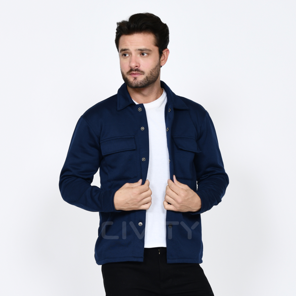 Jual Civity Shacket Jacket - Jacket Pria Bahan Fleece Hitam | Shopee ...