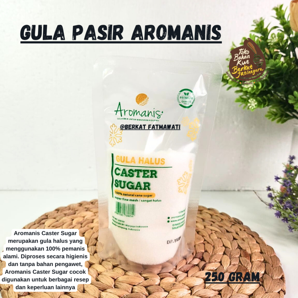 Jual AROMANIS CASTER SUGAR 250 GR / GULA AROMANIS / GULA PASIR | Shopee ...