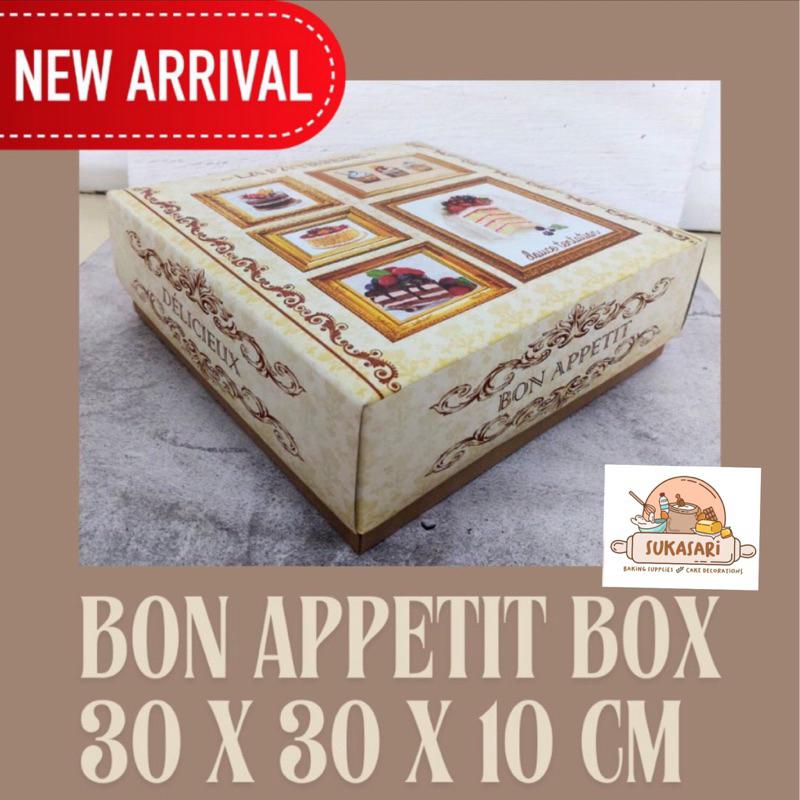 Jual Dus Bon apetite 30x30x10 Cake Box kemasan corrugated box Hampers ...