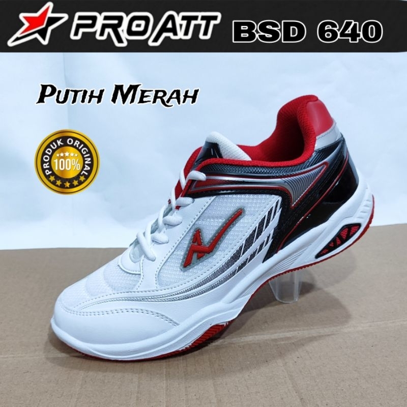 Jual Sepatu Badminton Volly Pria Lelaki Laki Sport Pro Att Bsd 640 Original Putih Abu Premium ...