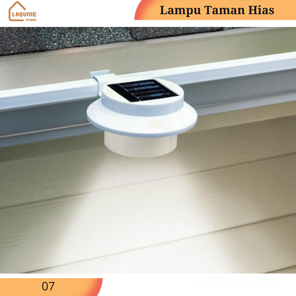 Jual Lampu Pagar Lampu Taman Hias Outdoor Solar Power 3 LED Cool White ...