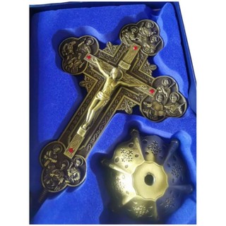 Jual Salib Corpus Duduk Meja Import Metal Gambar Para Rasul ukuran ...