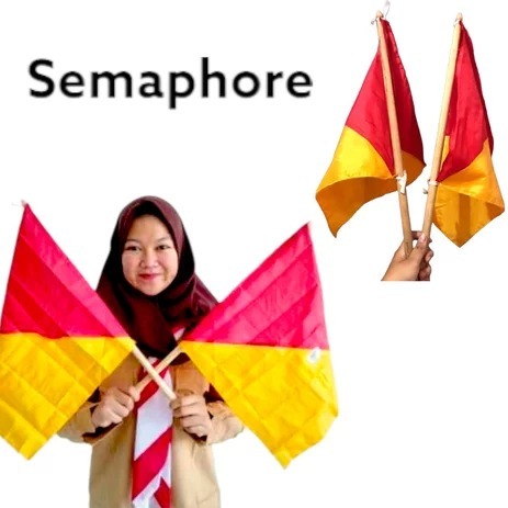 Jual Sepasang 2 bendera semaphore + 2 tongkat bendera semapur smaphore ...