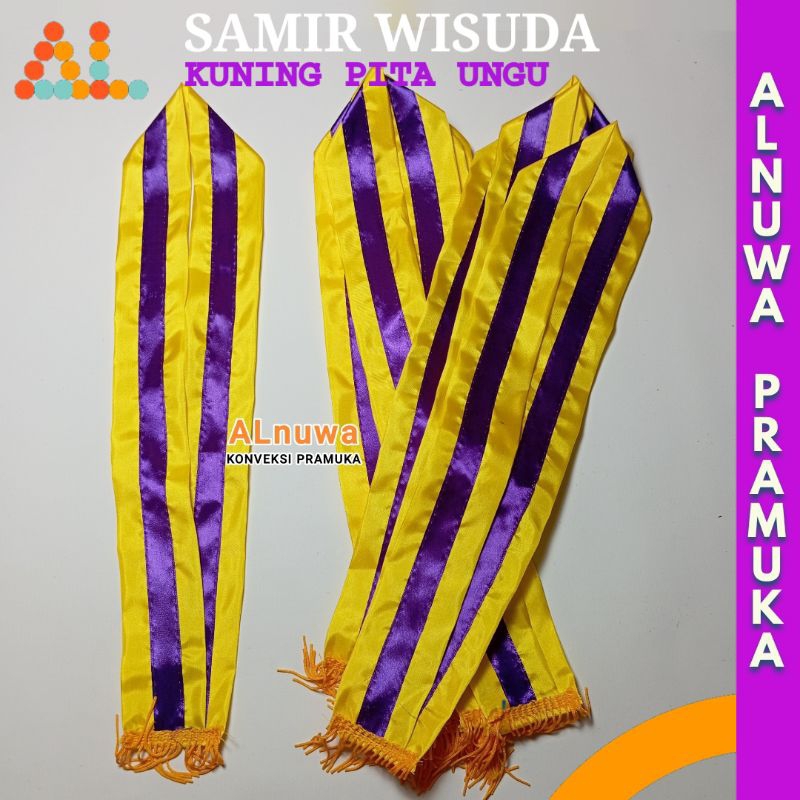 Jual Samir Wisuda Kalung Wisuda Kuning List Pita Custom | Shopee Indonesia