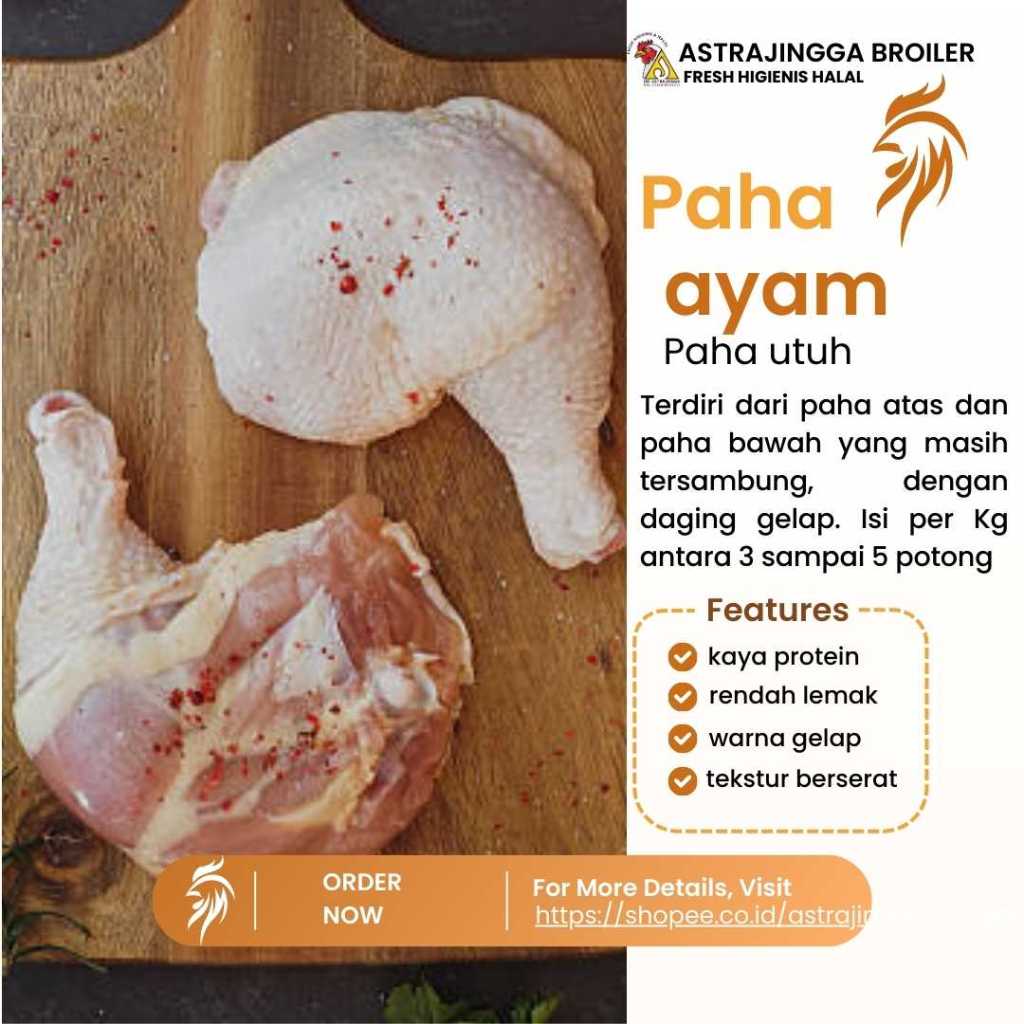 Jual Paha Ayam Utuh / Paha Pistol 1kg astrajingga broiler | Shopee ...