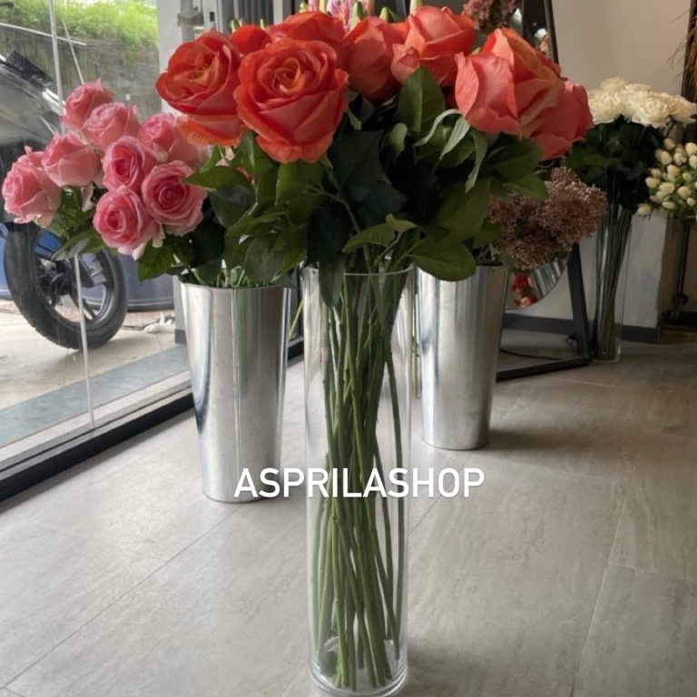 Jual Tren Kekinian Vas bunga kaca tabung tinggi 4cm diameter 1cm pot ...