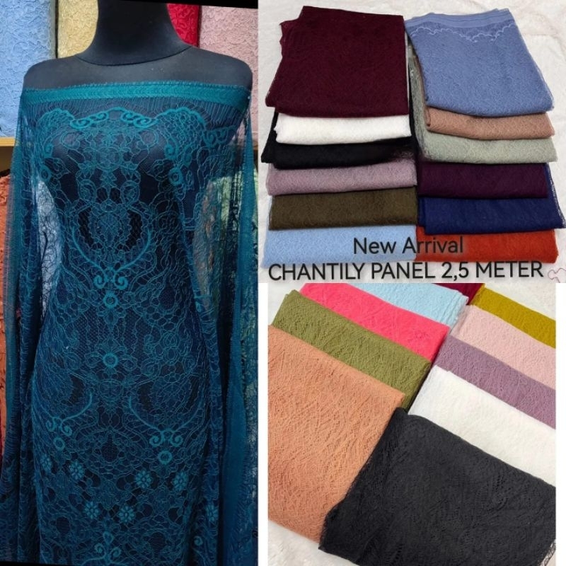 Jual KAIN BROKAT CHANTILY PANEL BAHAN KEBAYA SANTILY | Shopee Indonesia
