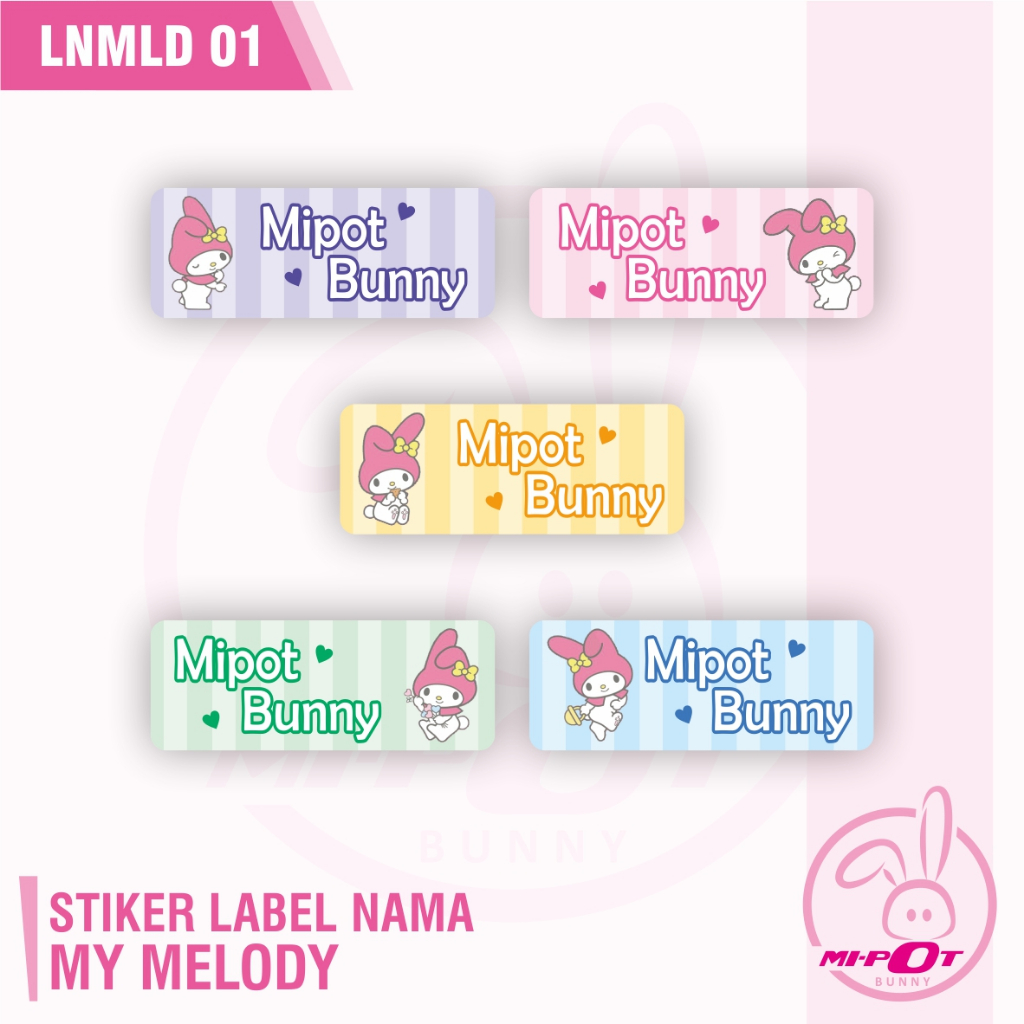 Jual STIKER LABEL NAMA - MY MELODY 01 | Shopee Indonesia