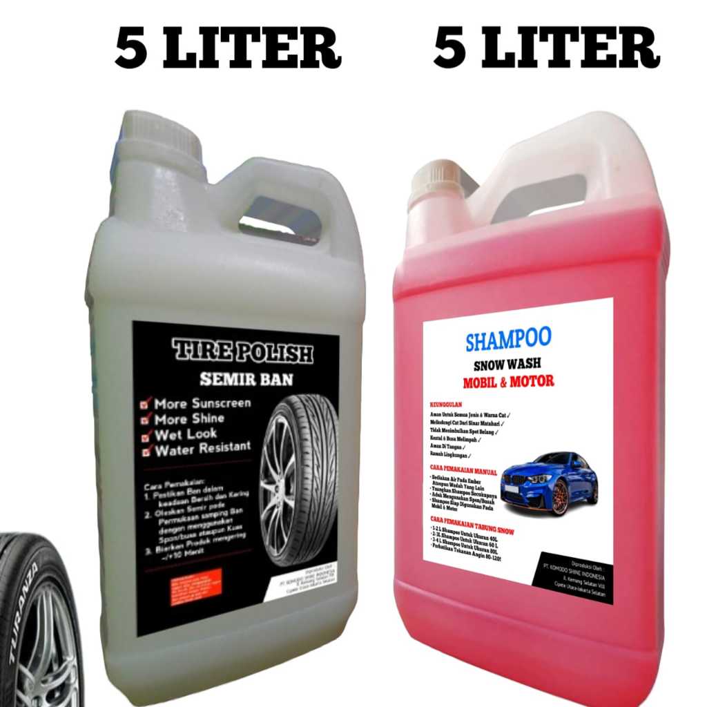 Jual PAKET SHAMPOO 5 LITER DAN SEMIR BAN 5 LITER | Shopee Indonesia