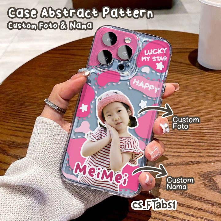 Jual CUSTOM CASE AESTHETIC ABSTRACT PATTERN WITH PHOTO & NAME - Custom ...