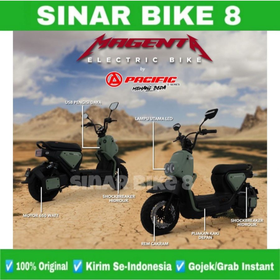 Jual Sepeda Listrik PACIFIC MAGENTA Electric E Bike 650 Watt | Shopee ...