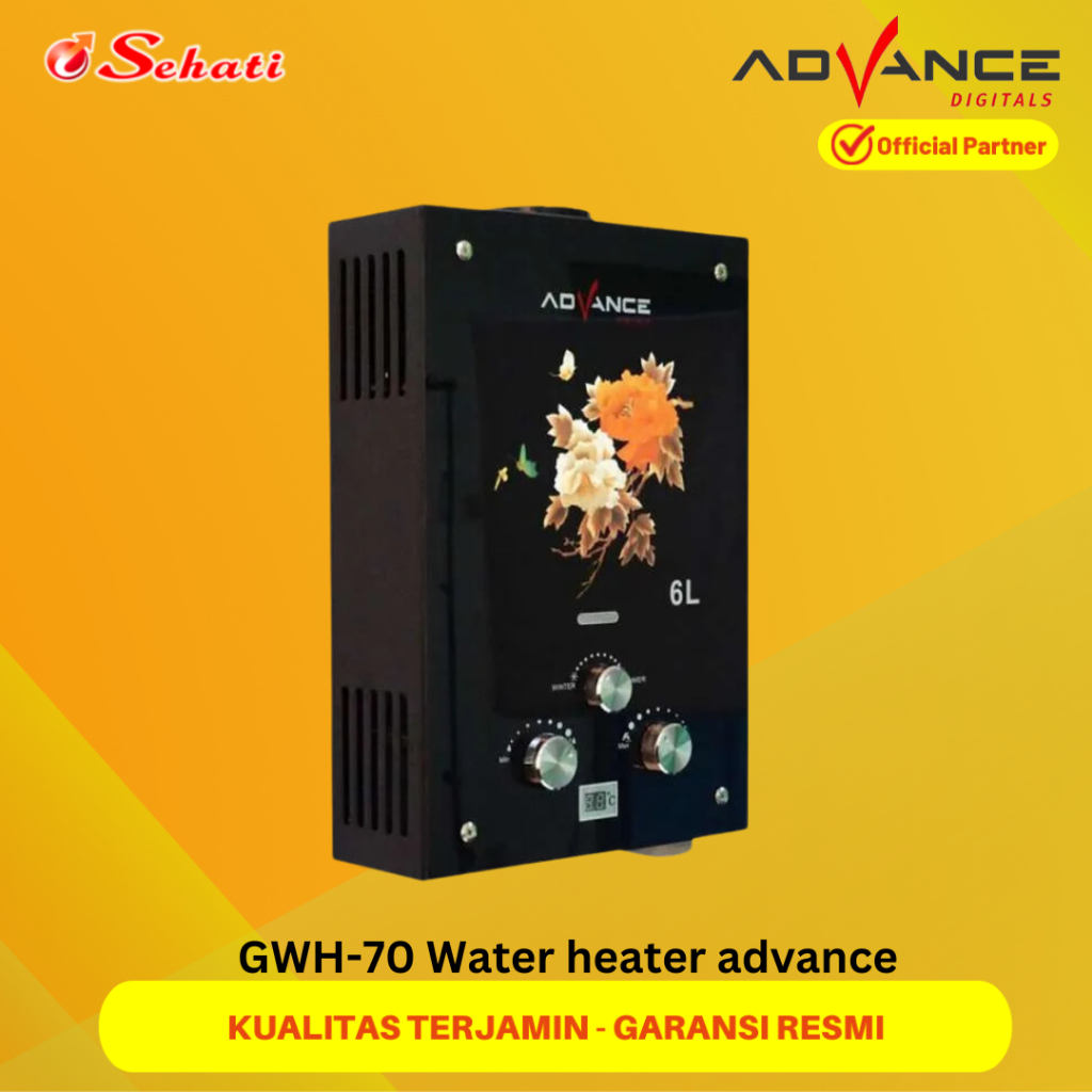 Jual ADVANCE Water Heater GWH-70 Water heater advance 6 Liter Free Shower + Selang | Shopee ...