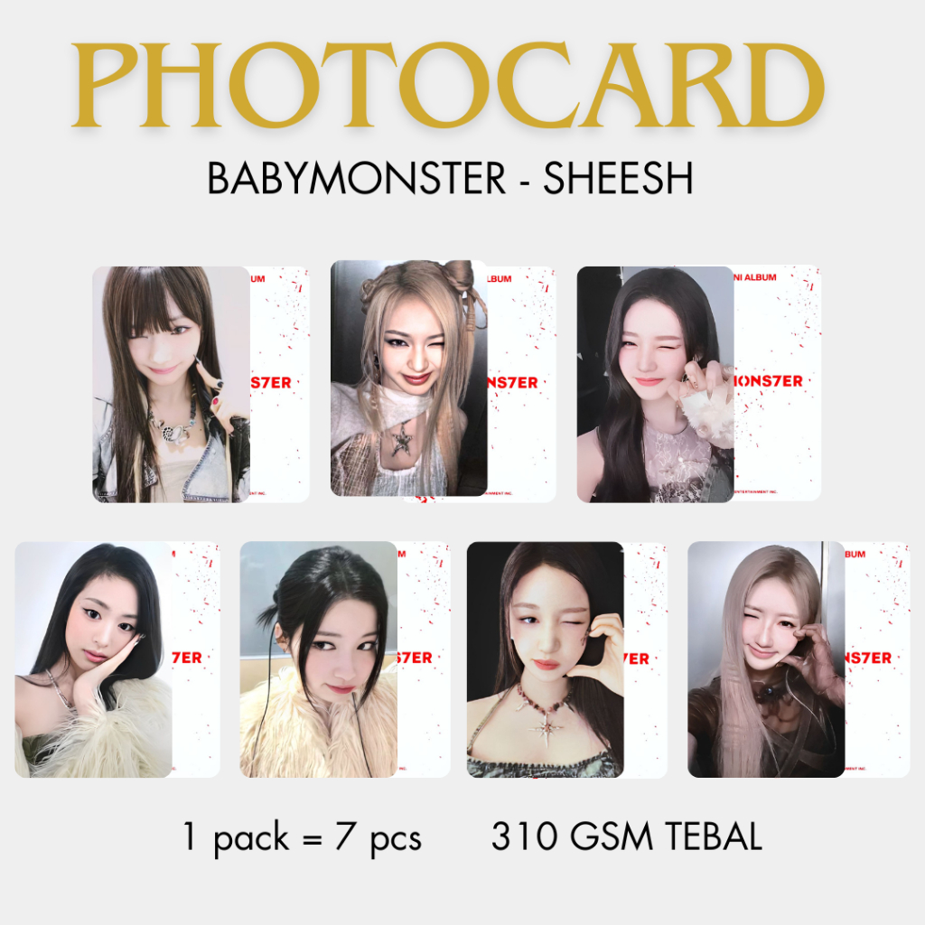Jual Photocard Baby Monster Babymonster (ISI 7 PCS + LAMINASI 2 SISI) BABYMONS7ER Sheesh POCA 2 ...
