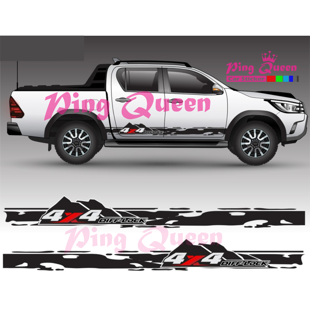Jual sticker mobil ranger raptor sticker stiker mobil maountain hilux ...