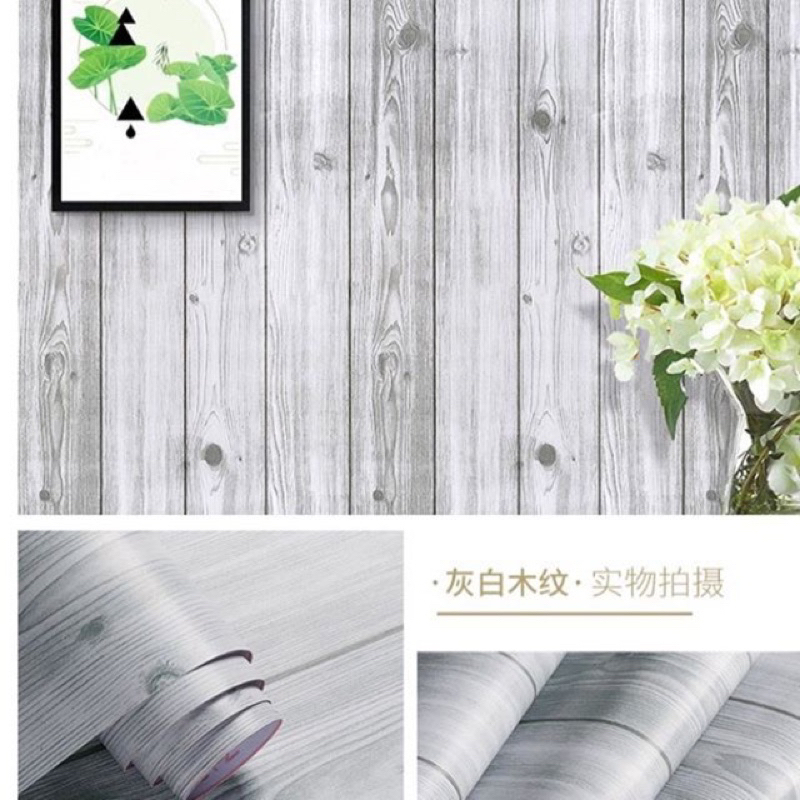 Jual Wallpaper Dinding Wallpaper Motif Kayu Abu Garis Hitam 8m,s/d 9m ...