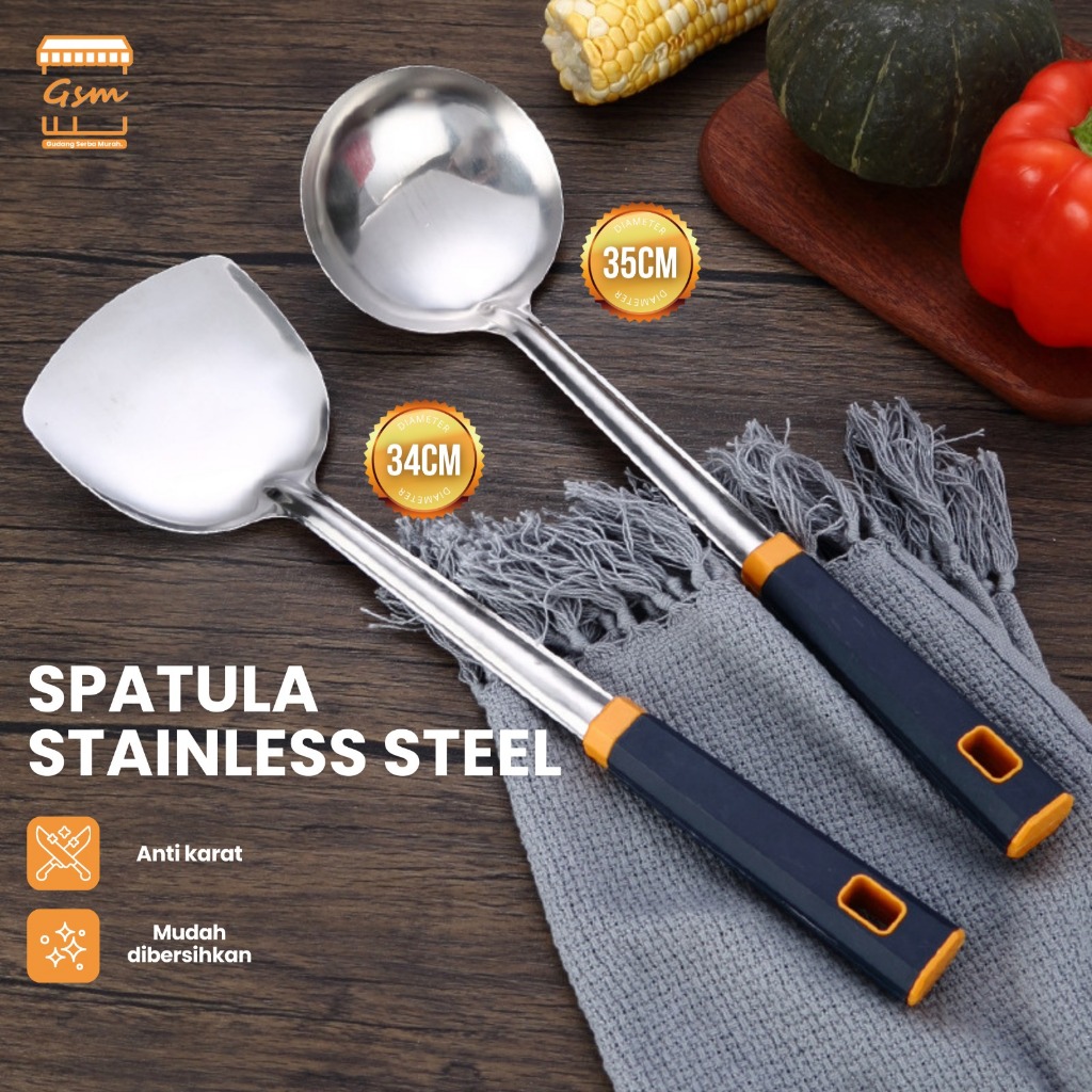 Jual GSM Sodet Stainless Steel Sepatula Sutil Susuk Penggorengan ...
