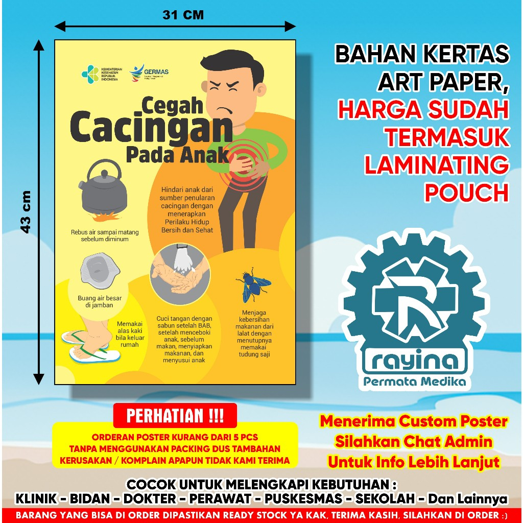 Jual Poster Cegah Cacingan Pada Anak | Shopee Indonesia