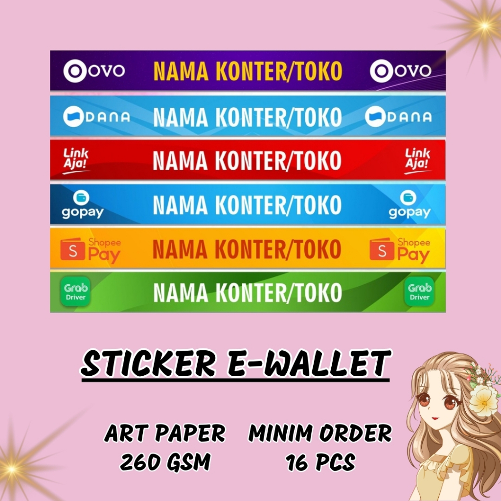 Jual STICKER ETALASE E-WALLET | STICKER ETALASE TOKO KONTER | Shopee ...