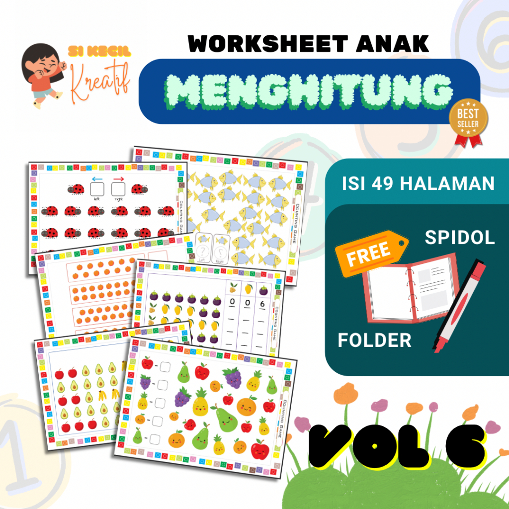 Jual Volume 6 - Menghitung - WORKSHEET BUKU BELAJAR AKTIFITAS DAN ...