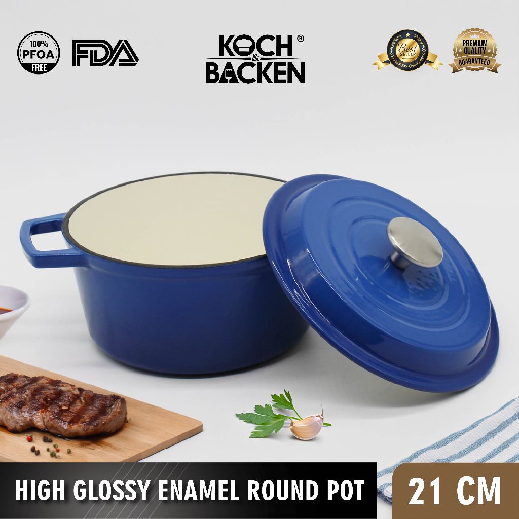 Jual KOCH&BACKEN Panci Cast Iron Enamel High Glossy Casserole Panci ...
