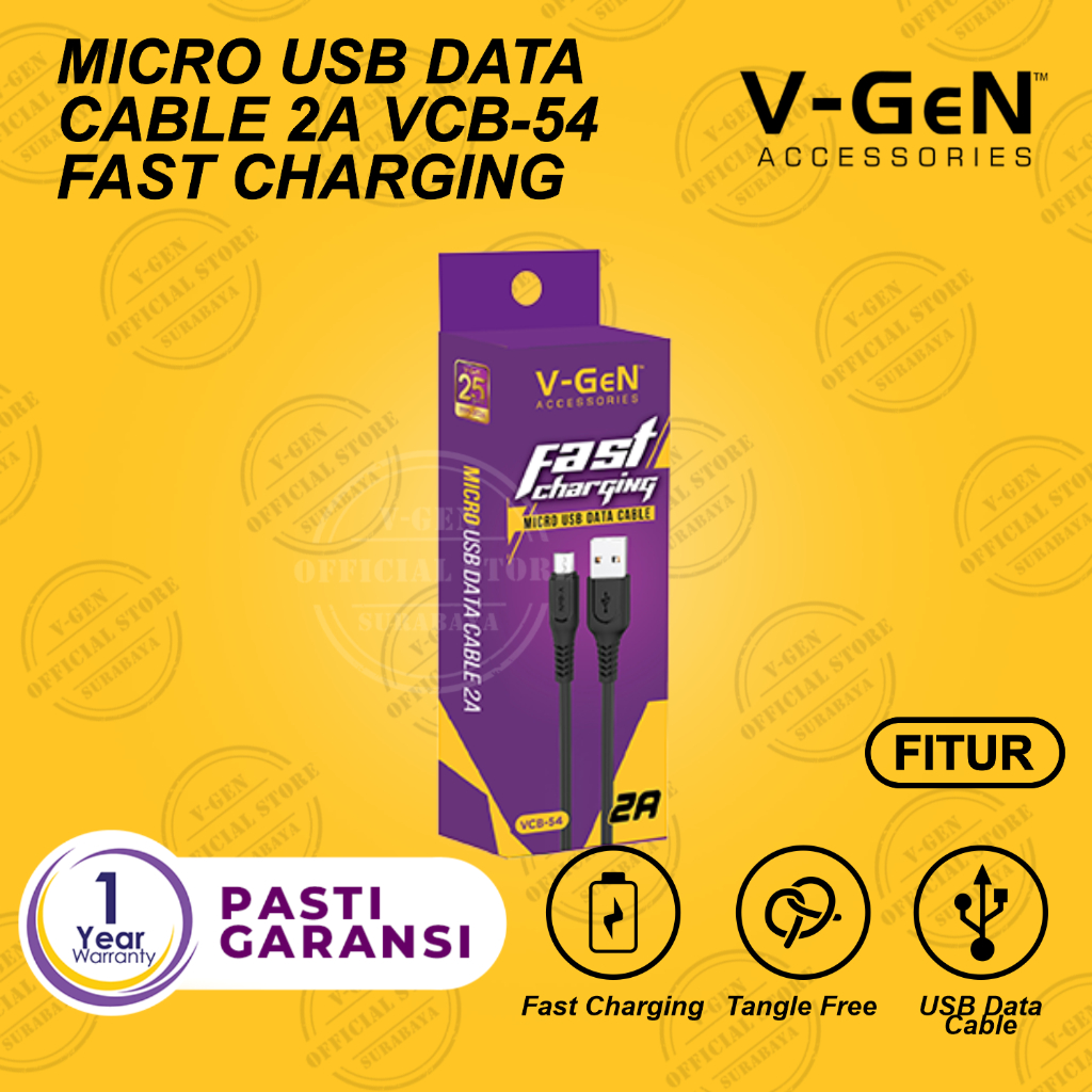 Jual Kabel Data MicroUSB V-GeN VCB-54 Fast Charging 2A Micro USB Kabel ...