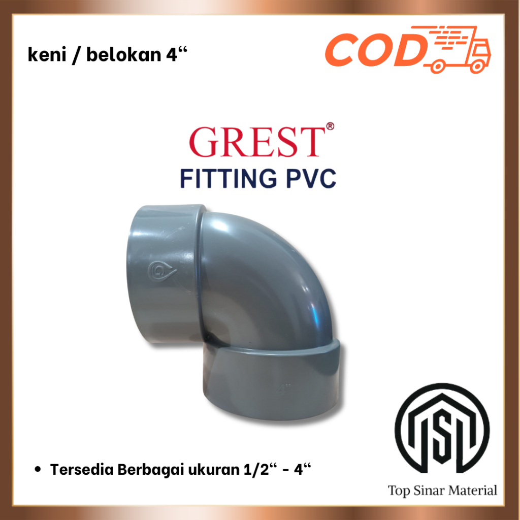 Jual Elbow 4 inch Grest - Knee 4 Grest Knie polos 4in sambungan keni pipa pvc | Shopee Indonesia